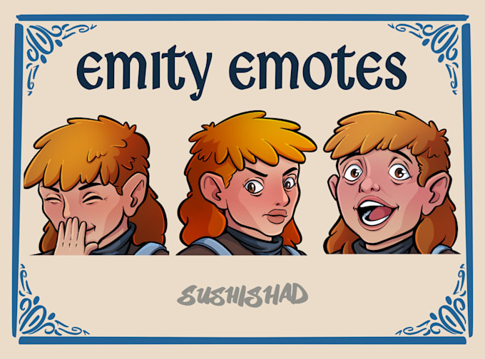 Create amazing custom emotes for your stream by Sushishad | Fiverr