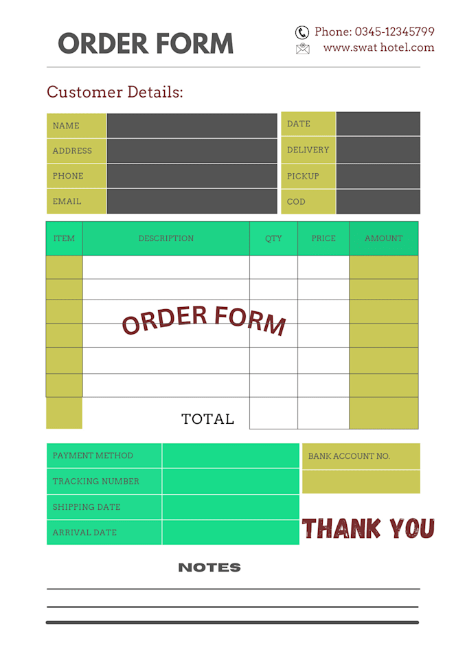 Design order form,registration, invoice for your business by ...
