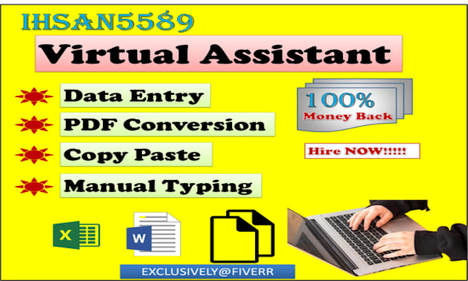 Make pdf conversion, copy paste , manual typing ,data entry by ...