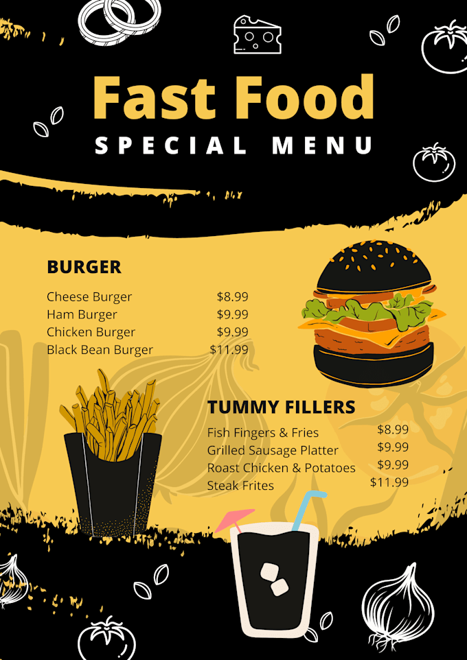 Create unique menu design by Shyam_013 | Fiverr