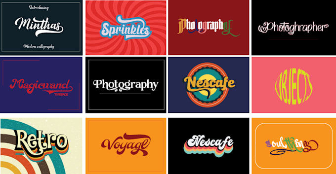 Do custom typography font, logo, retro script, and hand lettering ...