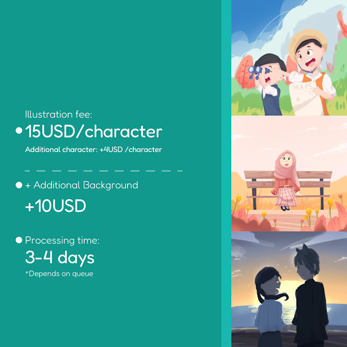 Create a cartoon illustration for your personal project by ...