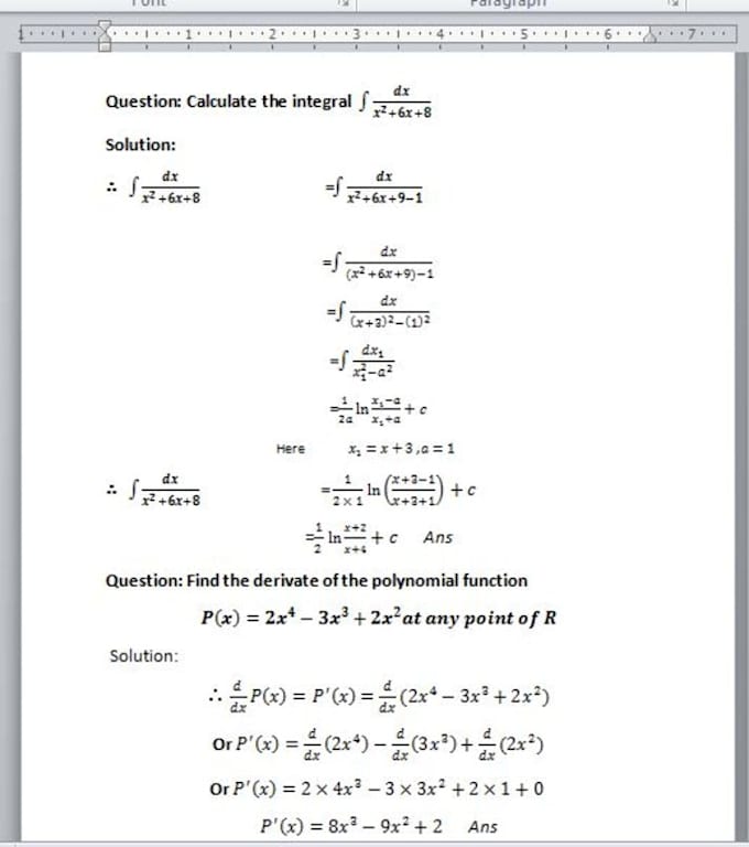 Type mathematics equation in ms word and data entry work by ...