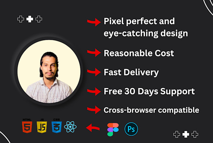 Website designer to create responsive website with html css js by Itzjunaedrayhan | Fiverr