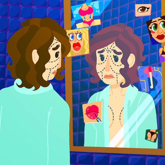 Draw illustration without line art with people or animals by ...