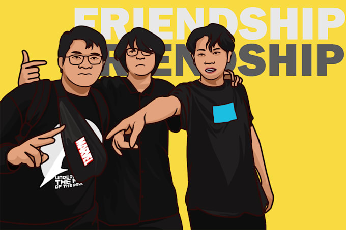 Make you a simple vexel illustration using photoshop by Nofall_radit ...