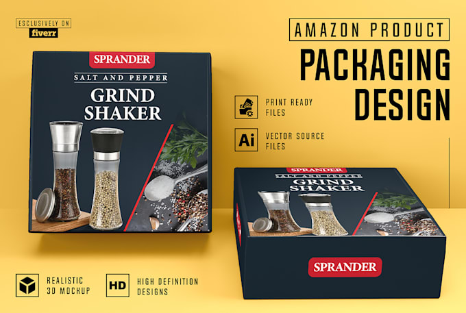 Create a stunning amazon product packaging box design by Joshb2 | Fiverr
