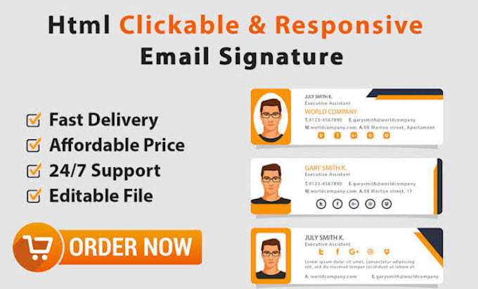 Create custom clickable gmail and gmail signature, outlook by ...