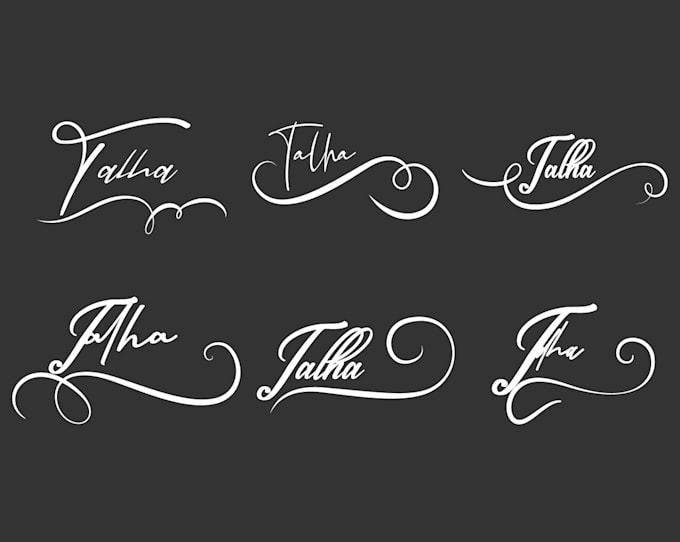 Design scripted, signature, cursive, handwriting logo by Talha_hamza ...
