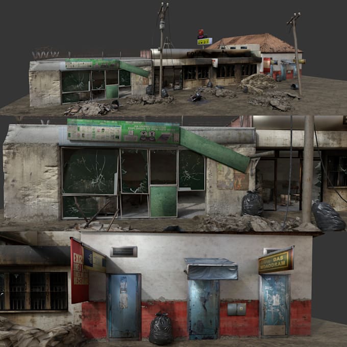 Do pbr building for game by Walterhuangg | Fiverr