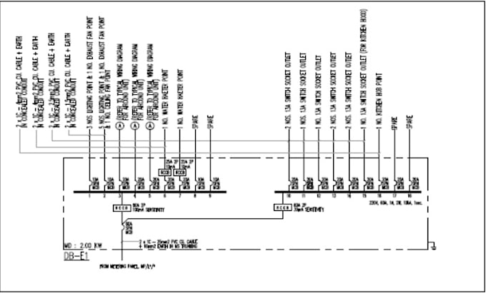 Do electrical layout plan, single line diagram by Vincent1919 | Fiverr