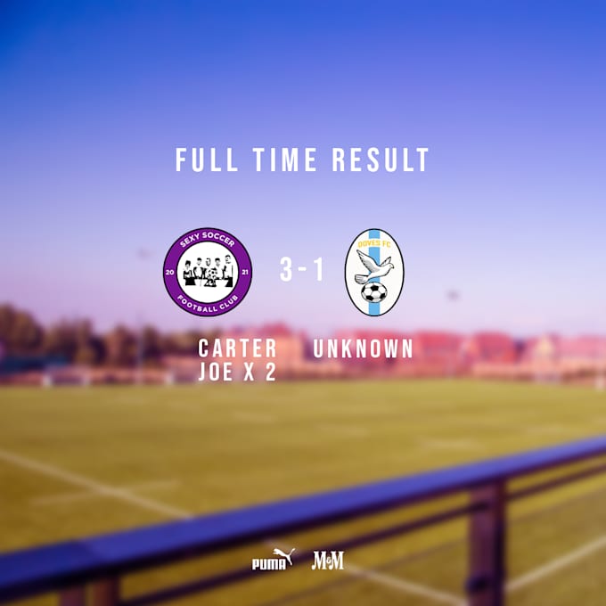 Create matchday graphics for your sports team by Acartermedia | Fiverr