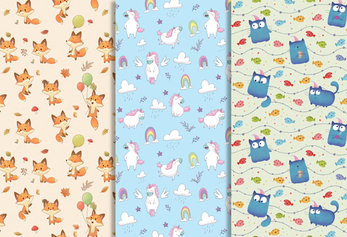 Create a cool seamless pattern illustration by Dibiliart | Fiverr