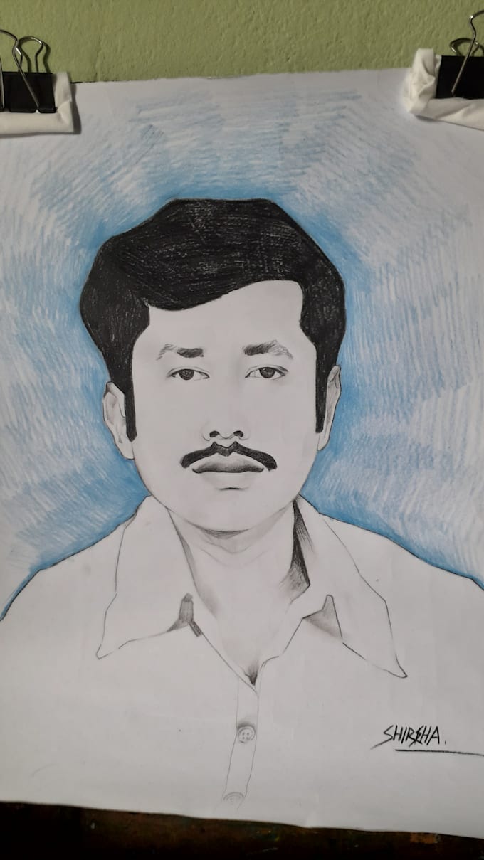 Draw pencil sketch potrait from your photo by Shirshadas136 | Fiverr