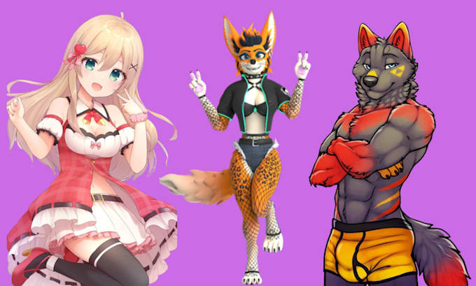 Do 3d Vrchat Avatar Model Character Reference Sheet Anime Design Fursona Nsfw Vr By Hilahkhan
