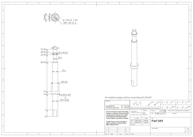 Create 2d engineering drawings for different parts by Alexandruturean ...