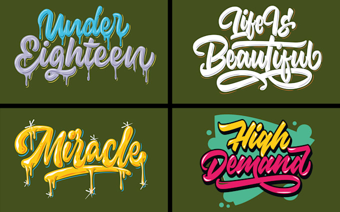 Design urban streetwear typography t shirt hand lettering script font ...