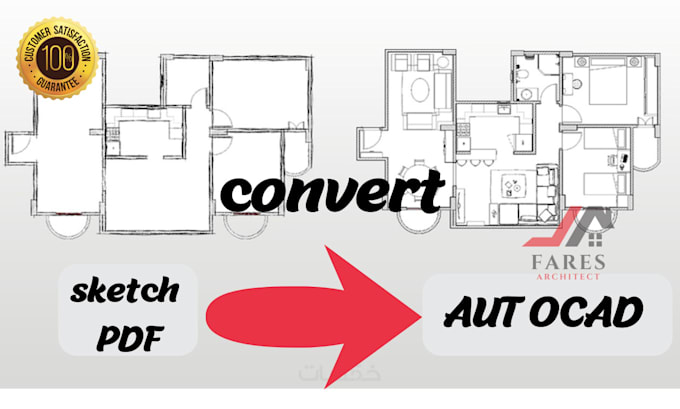 Convert pdf to autocad, pen sketch, image drawing to autocad by ...