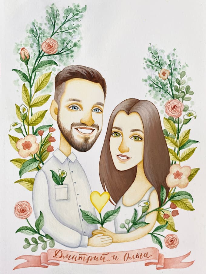 Draw a portrait of you or your beloved people by Annavernova | Fiverr