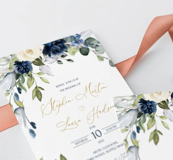 Design a custom wedding invitation by Alexbiz356 | Fiverr