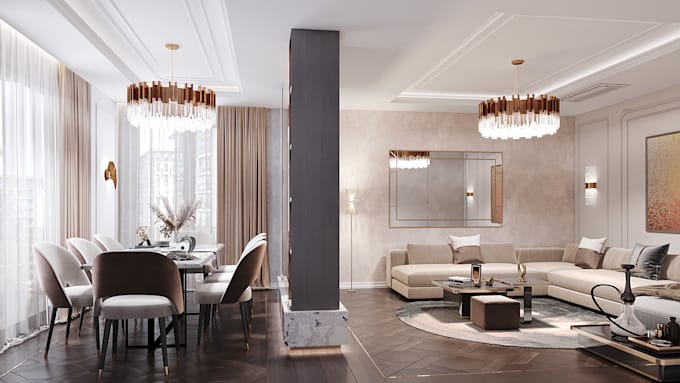 Create exclusive interior design, photorealistic 3d visualization by Zesedesign | Fiverr