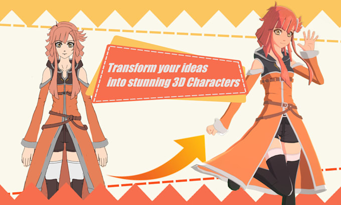 Model and rig an anime 3d character for your game by Crixek | Fiverr