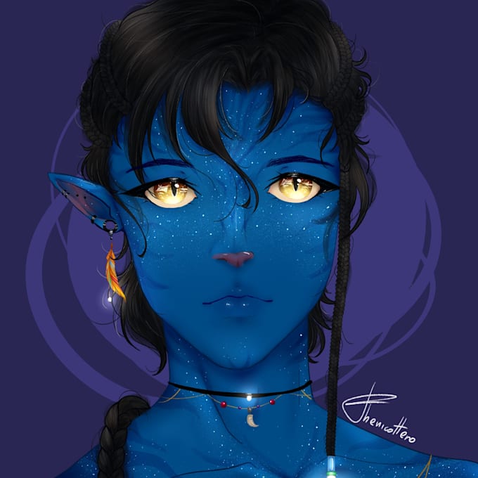Make a realistic drawing of a character inspired by avatar by ...