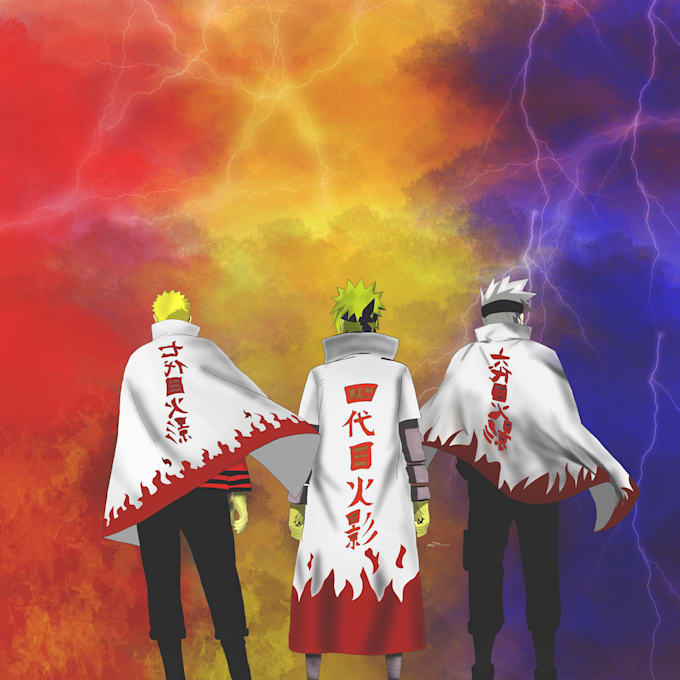 Create multiple character anime illustrations for posters by ...