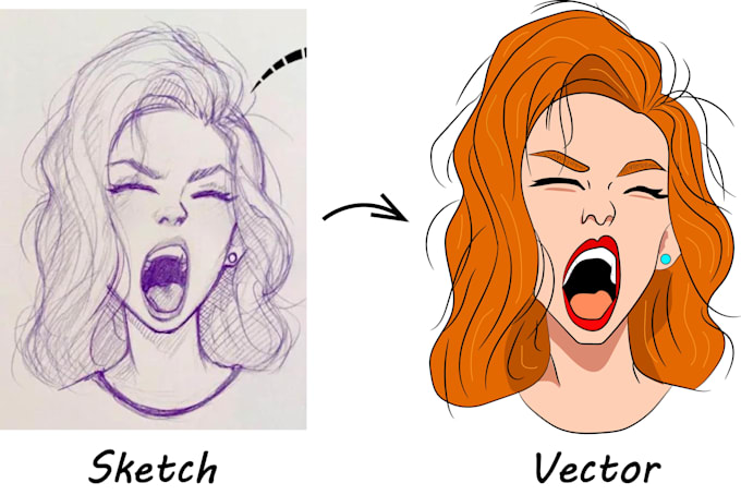 Do sketch to vector, image to vector, vector tracing by Skeditzs | Fiverr