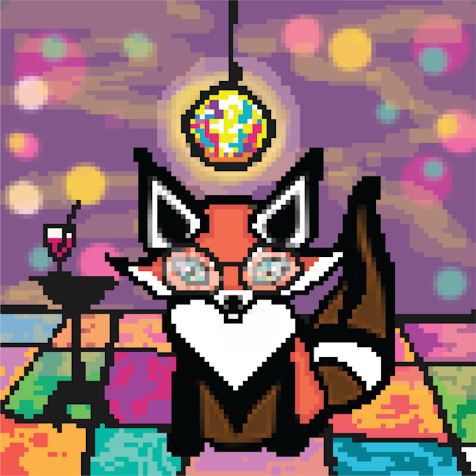 Pixel nft art with background, objects by Elifdemiragac | Fiverr