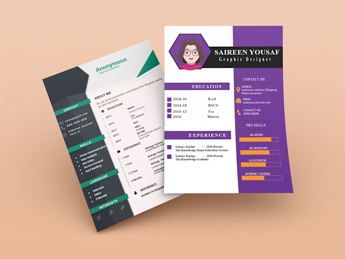 Create minimal ,modern and professional cv by Saireenyousaf | Fiverr