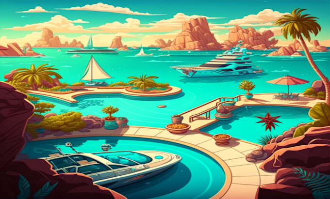 Create a scenic architectural colorful landscape photo by Israeliboy95 ...