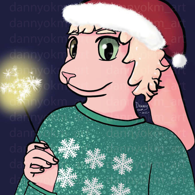 Draw a christmas icon of your fursona by Dannyokm_art | Fiverr