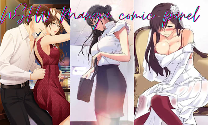 Illustrate your webtoon panel storyboard in line art, color anime manga ...