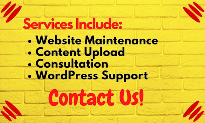 Be your wordpress website assistant for support, maintenance, and content upload by ...