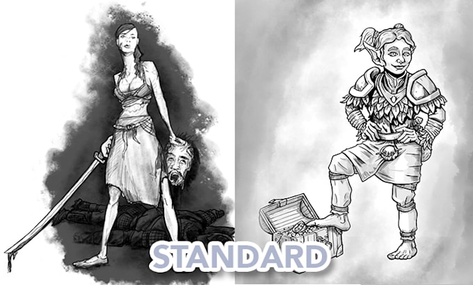 Create a digital sketch of your character by Neacail | Fiverr
