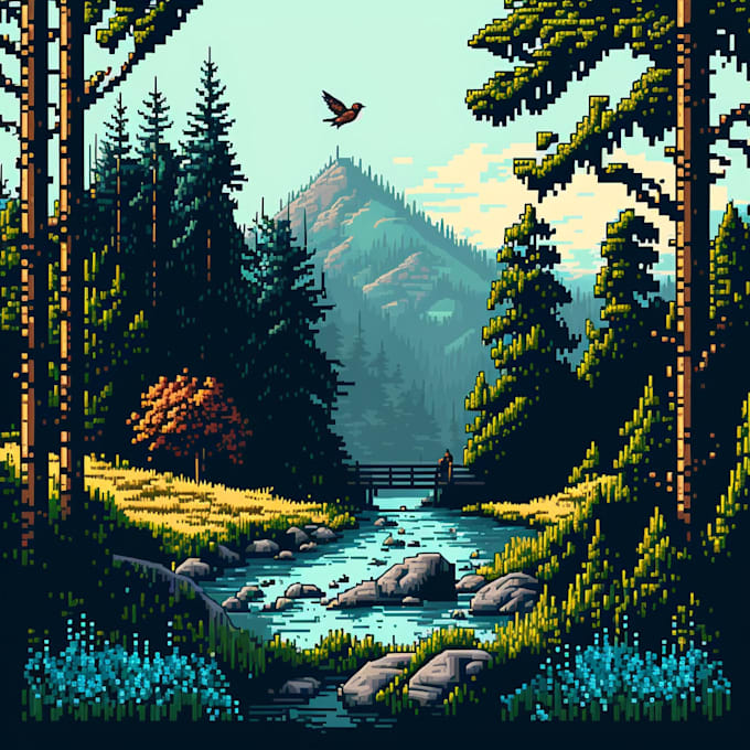 Create amazing pixel art background scenes fast by Faaiqster | Fiverr