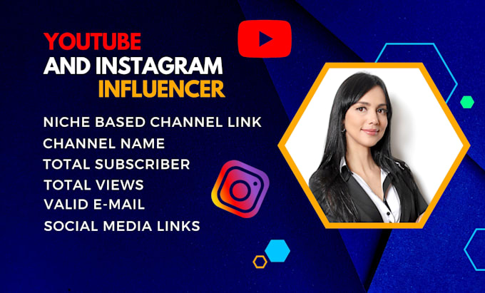 Research the top youtube and instagram influencers for influencer ...