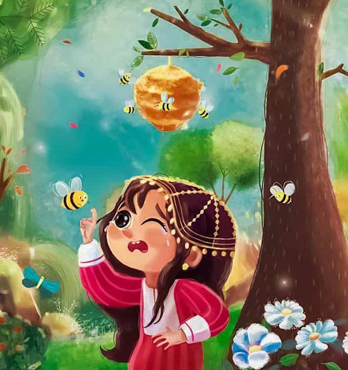 Create children story book illustration and book illustrator by ...