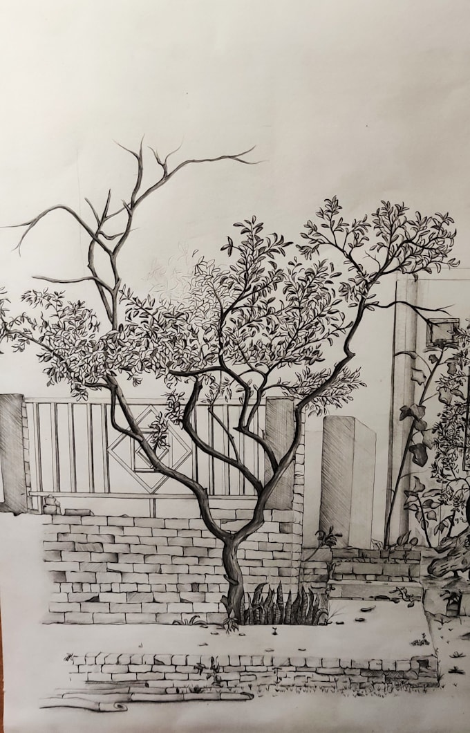 Draw sketch illustration line art pencil, conceptual sketch by Aliyan ...