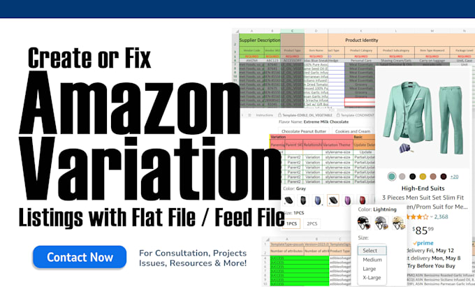Create amazon variation listing or fix parent child variation listing ...