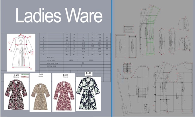 Make sewing pattern , garments pattern , seamless pattern and ...