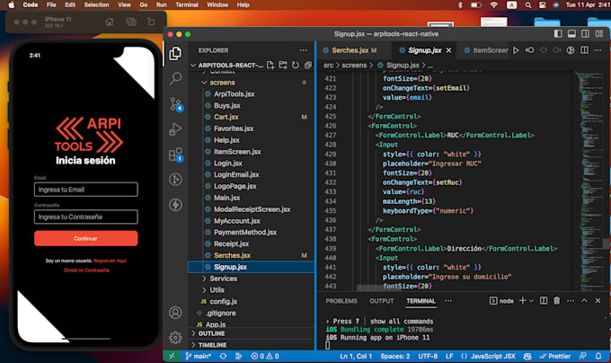 Develop react native apps and perform debugging by Sefi123 | Fiverr