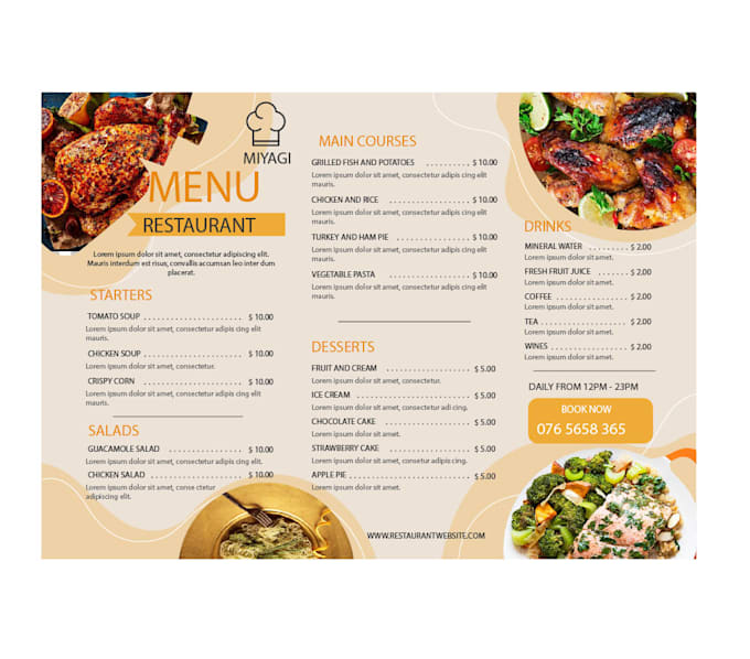 Design professional restaurant food menu board flyer print by ...