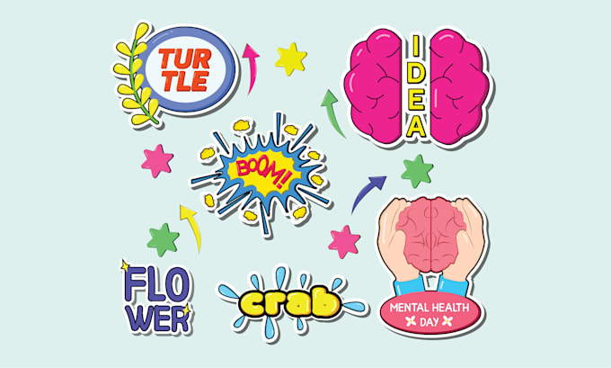 Create cute and funky stickers for you by Vectorleena | Fiverr