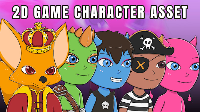 Create amazing simple 2d game characters asset by Pandahitamdraws | Fiverr