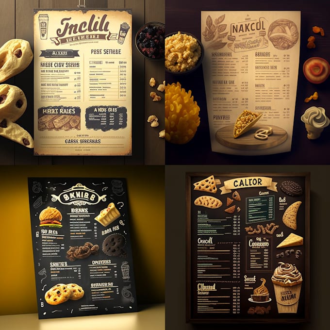 Do menu design, food menu, restaurant menu, price list, store menus