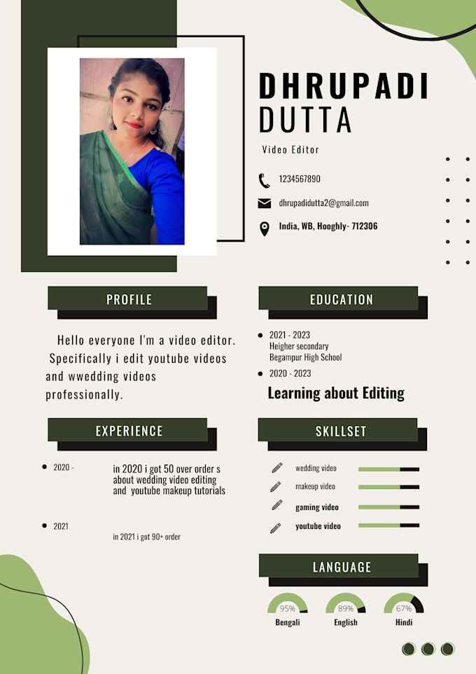 Design most attractive unique cv for you by Anushkaslife | Fiverr