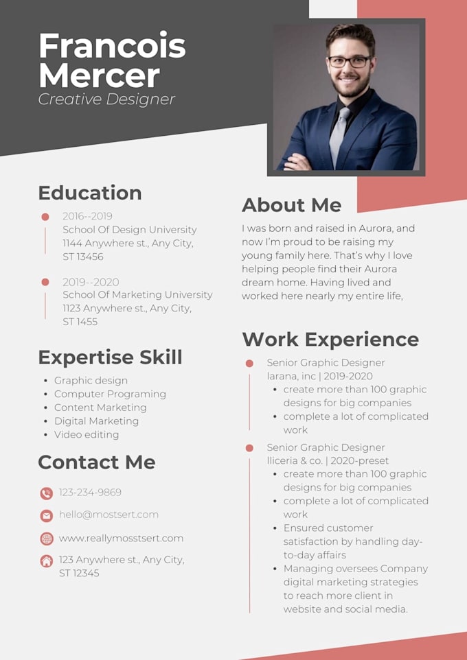 Do you make a professional cv written design something else by ...