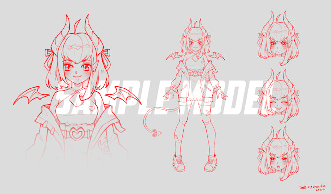 Vtube character model illustration by Boybata | Fiverr